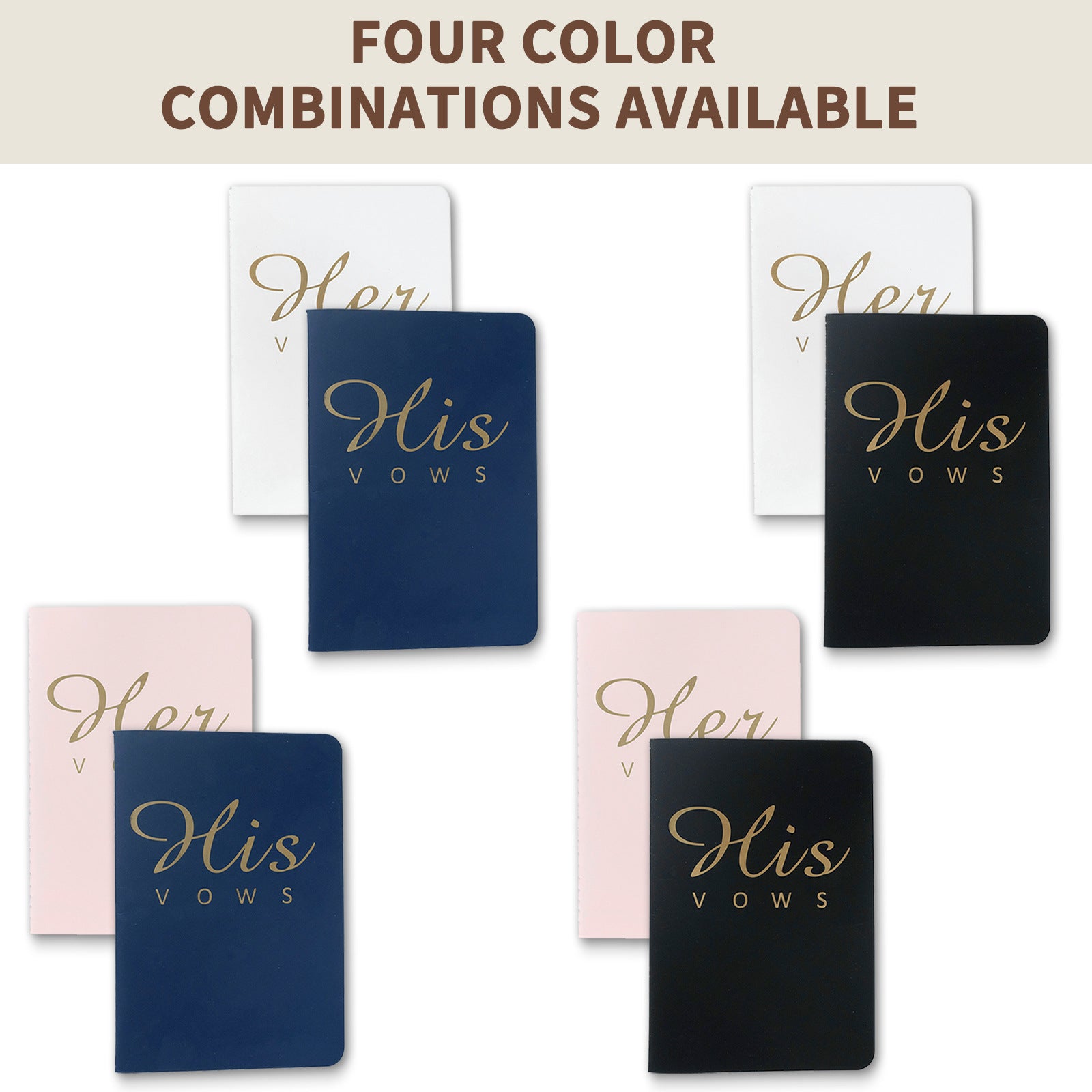Premium gold wedding vows card wedding notebook – Baipak